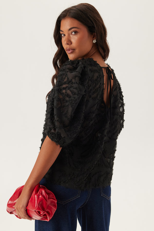 Bubbleroom - BUBBLEROOM - Fringe Blouse Black