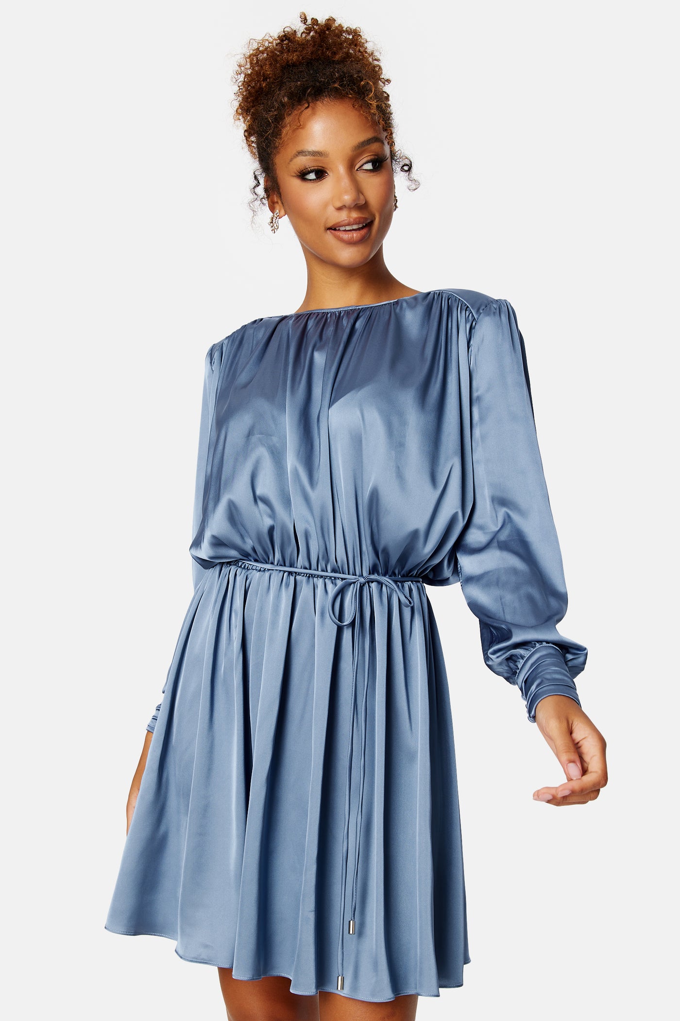 Bubbleroom - BUBBLEROOM - Klara Satin Dress Blue