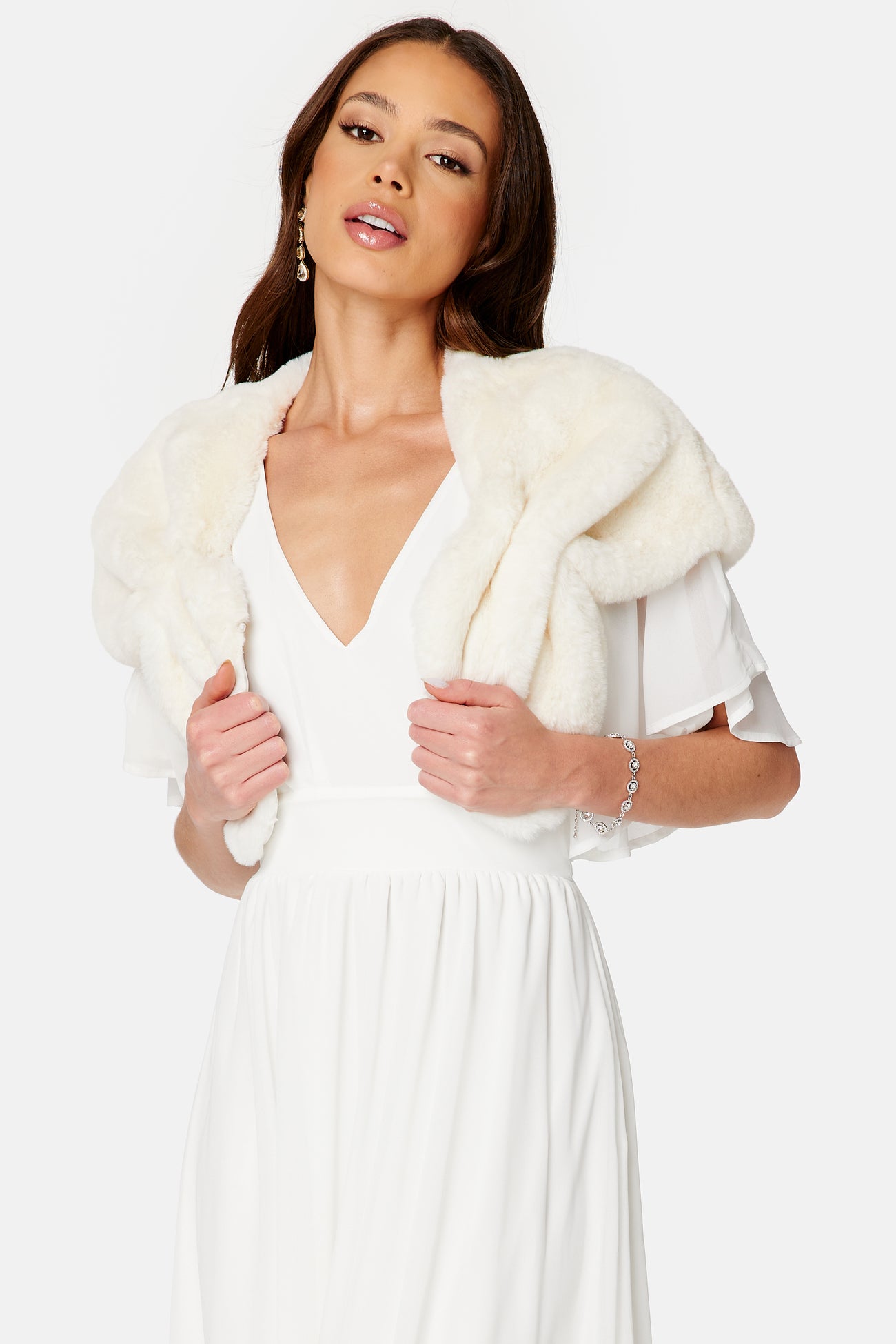 Bubbleroom occasion – Margot Faux Fur Cover Up – campaign-outlet – White