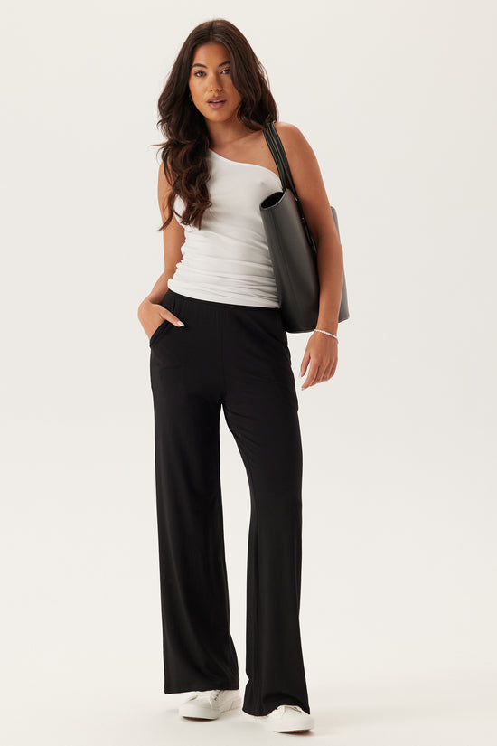 Bubbleroom - BUBBLEROOM - Soft Wide Trousers Black