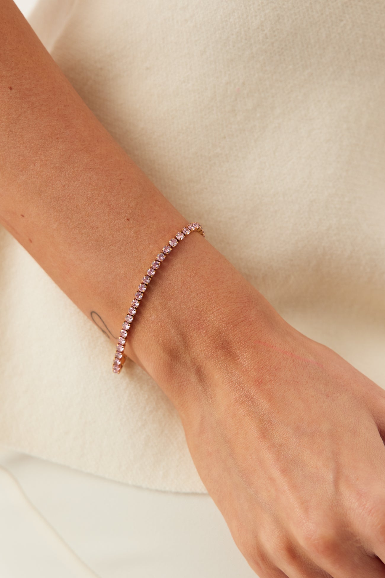 By jolima - BY JOLIMA - Celine Tennisbracelet Celebration Light pink/gold