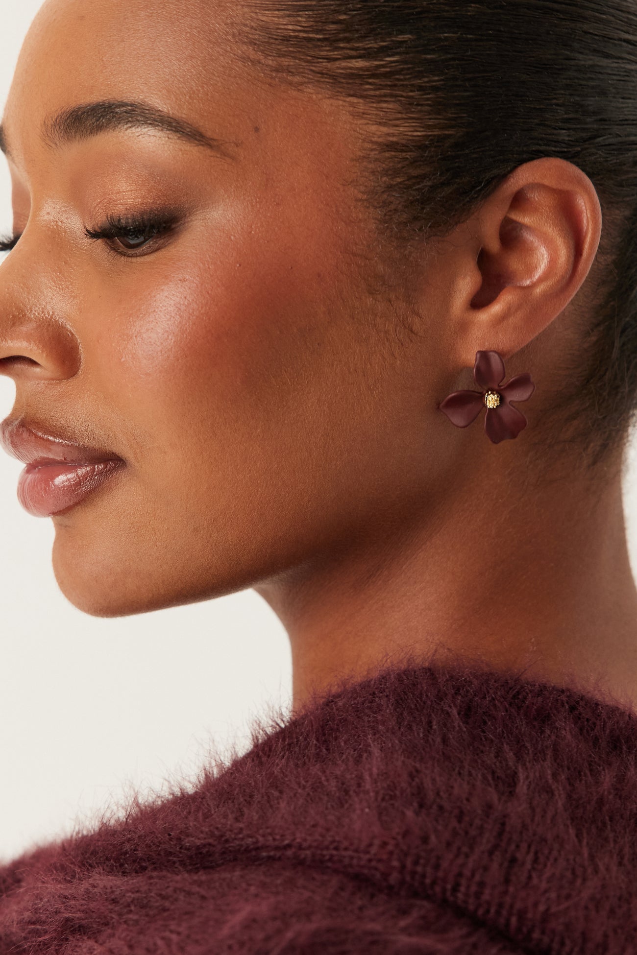 By jolima - BY JOLIMA - Lilly Flower Earring Wine