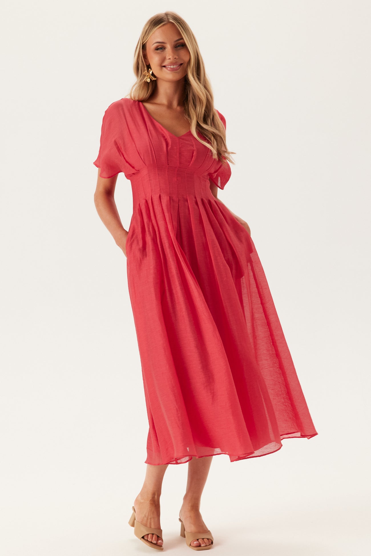 Forever new - FOREVER NEW - Francine V Neck Midi Dress Red