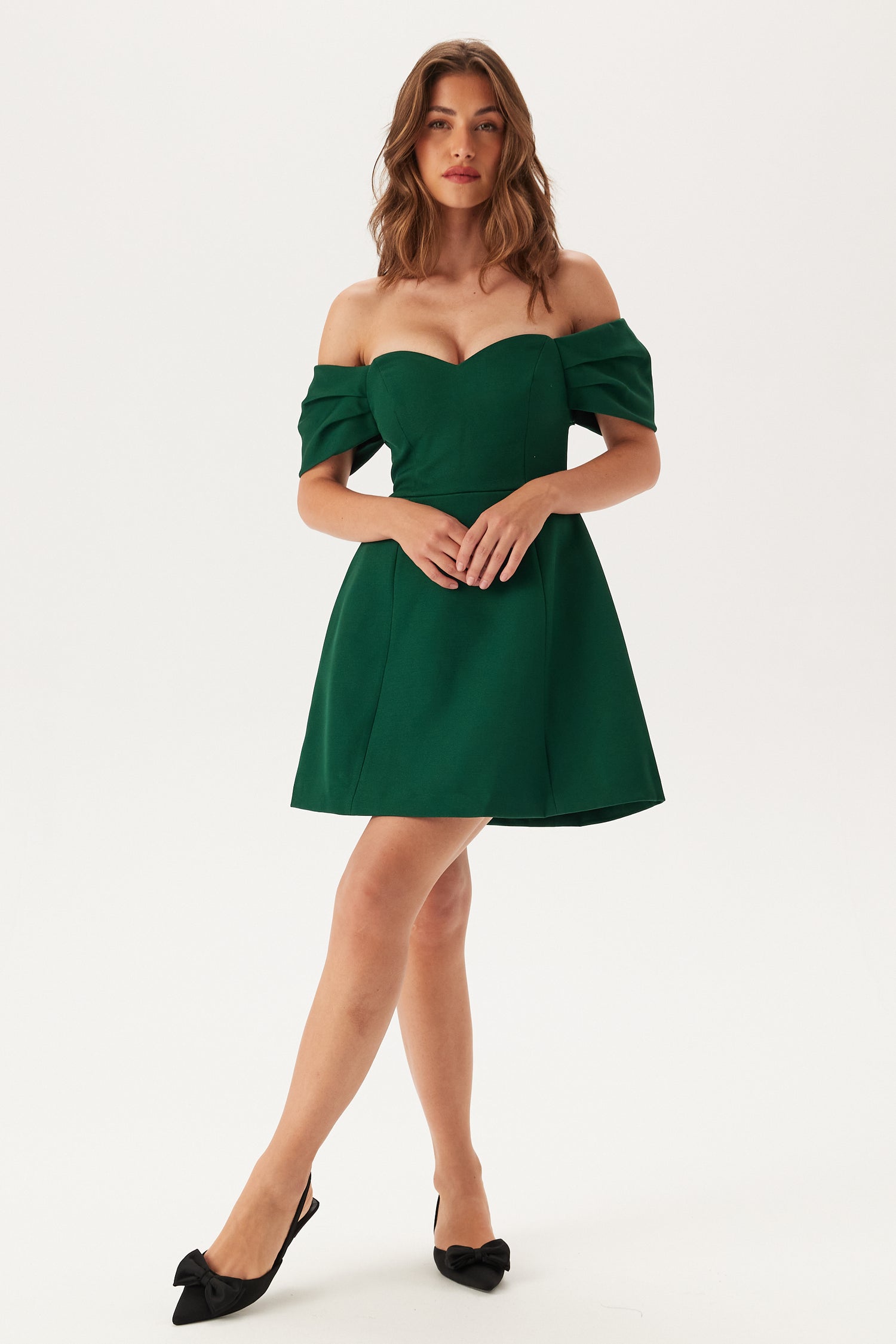Forever new - FOREVER NEW - Sylvia Off Shoulder Mini Emerald green