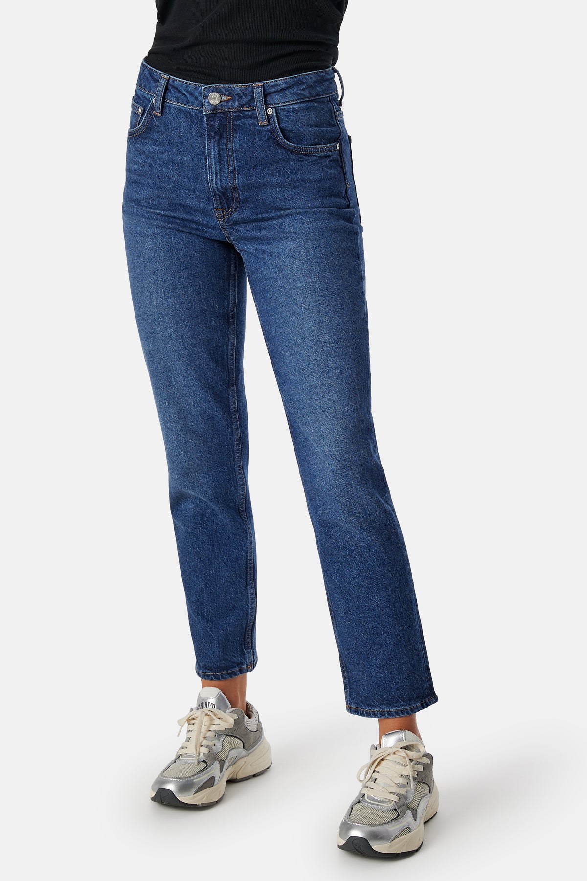 Gant - GANT - Straight Cropped Jeans Dark Blue Broken In