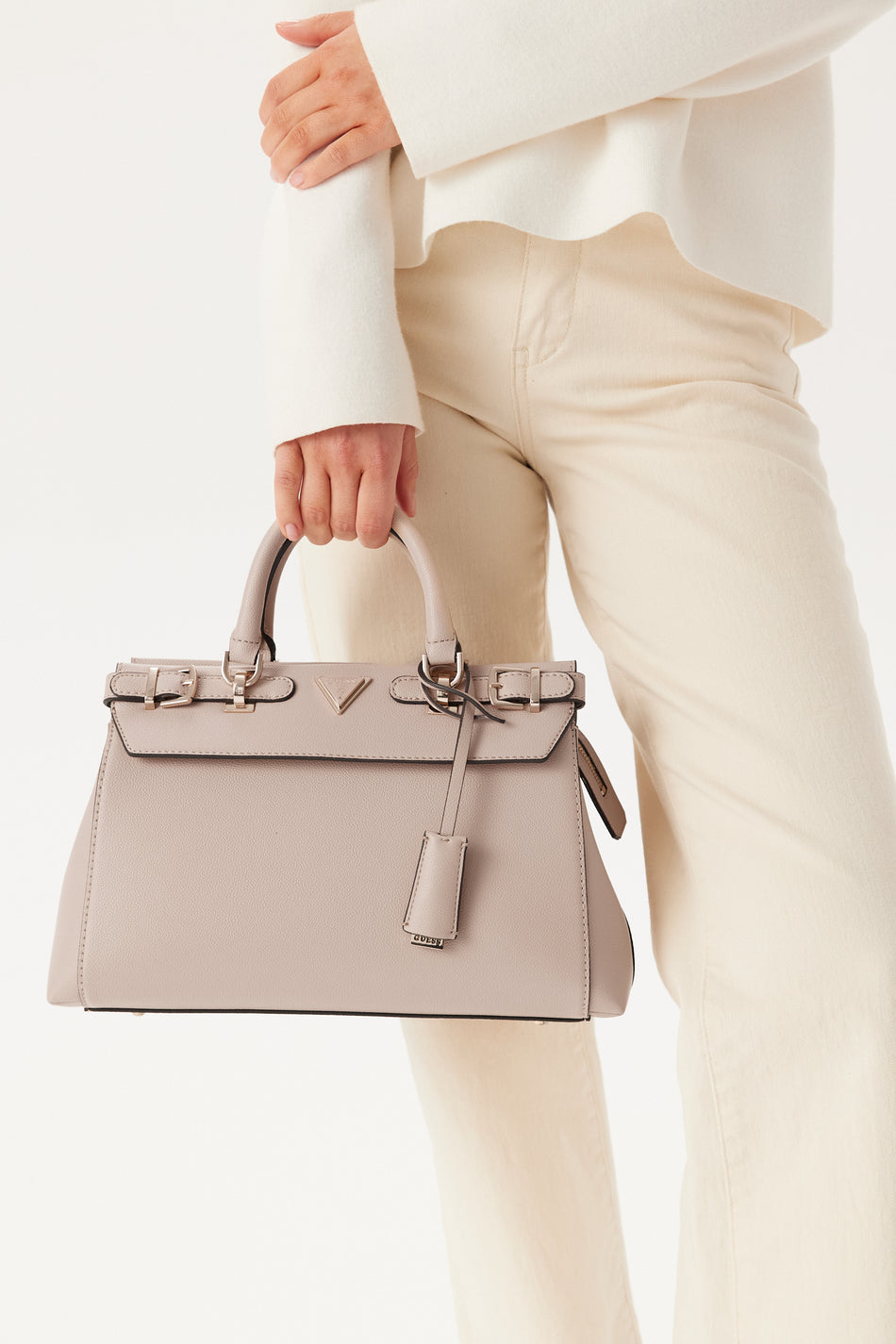 Guess - Guess - Eco Ali Luxury Satchel Almond – Bubbleroom