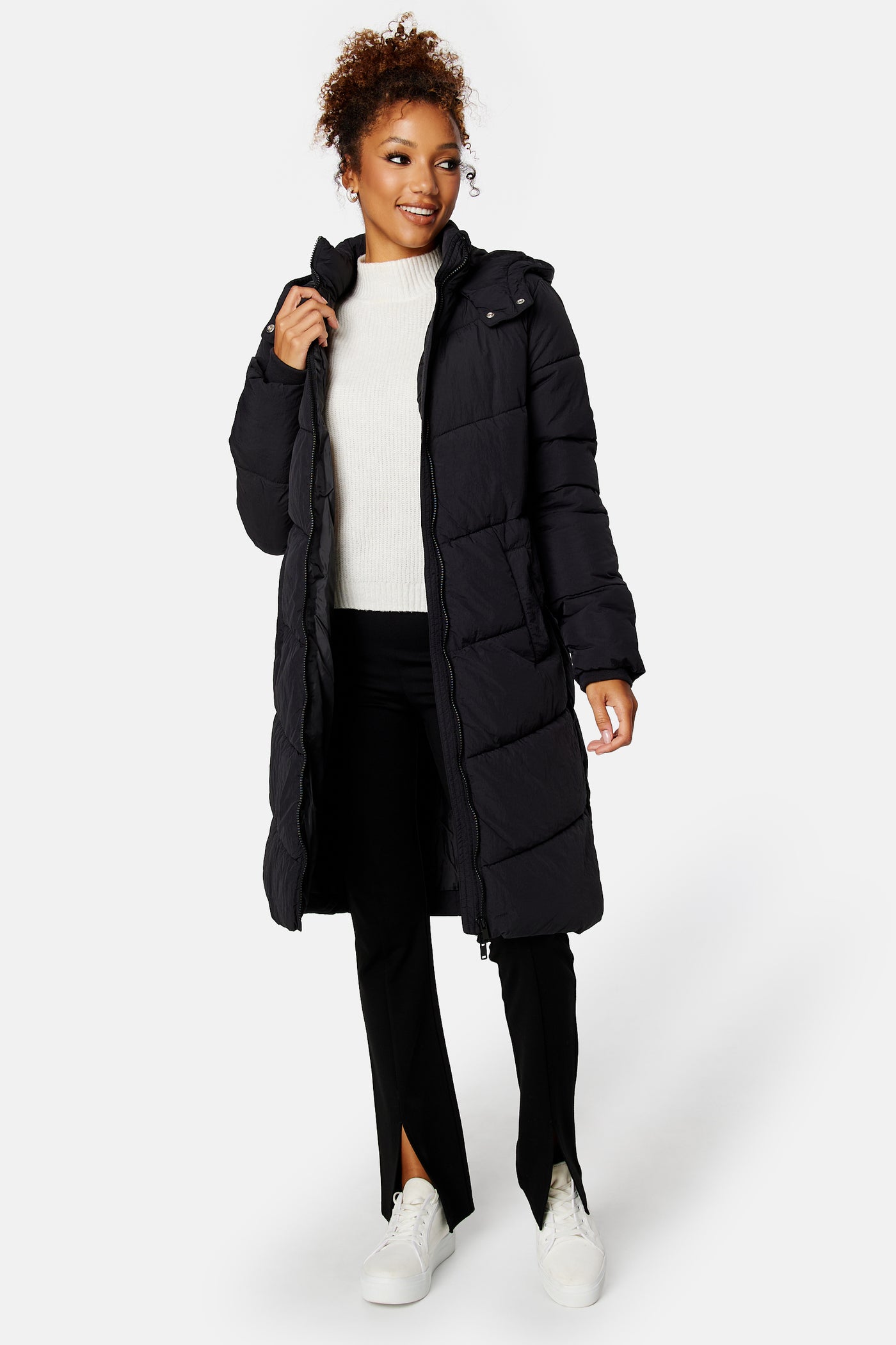 Pieces – Jamilla Long Puffer Jacket – campaign-outlet – Black