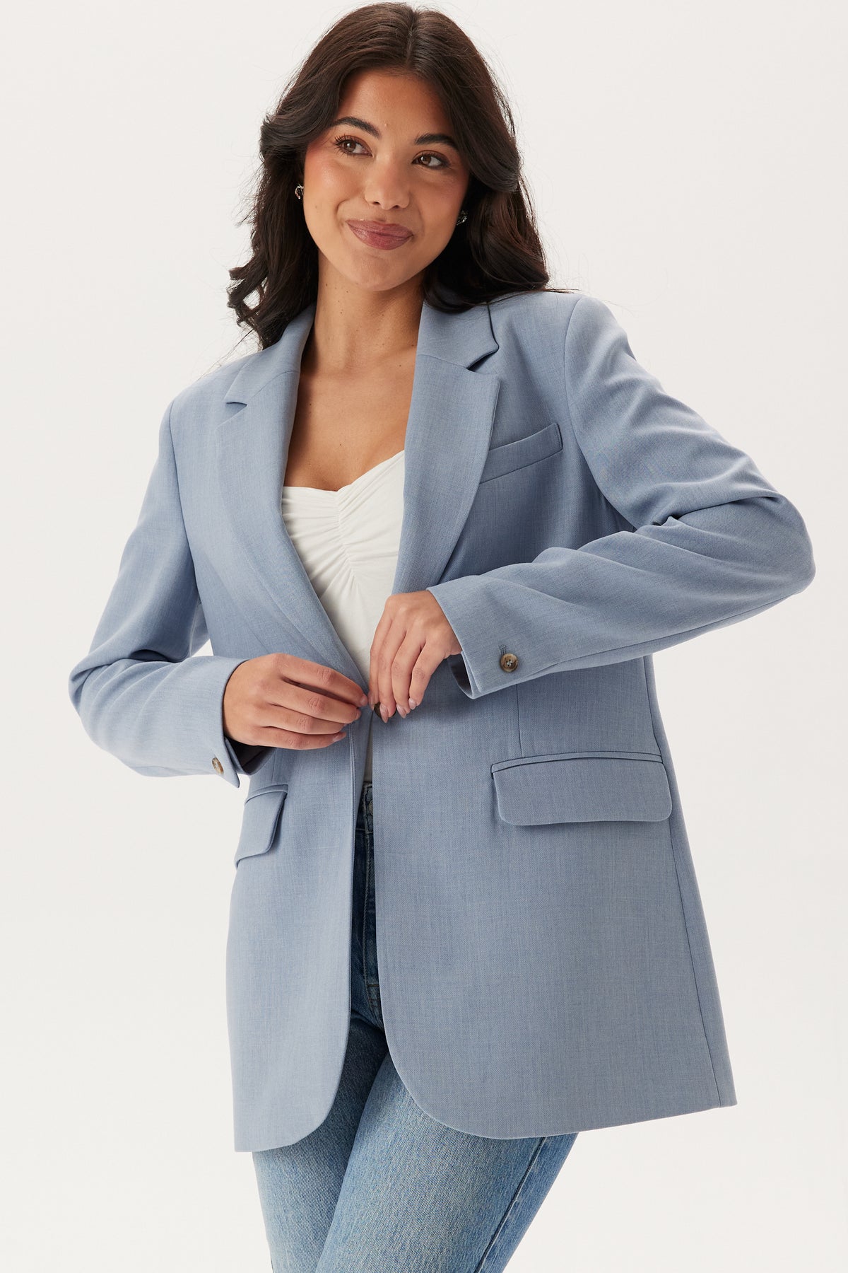 Selected - SELECTED - Slfrita-freia Ls Long Blazer Endless Sky Detail ...