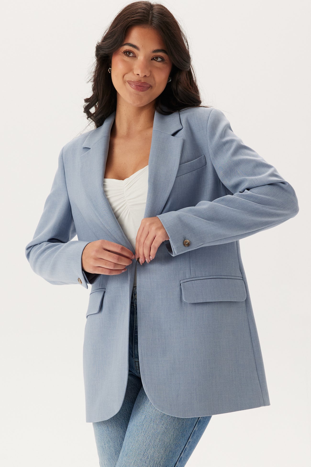 Selected - SELECTED - Slfrita-freia Ls Long Blazer Endless Sky Detail ...