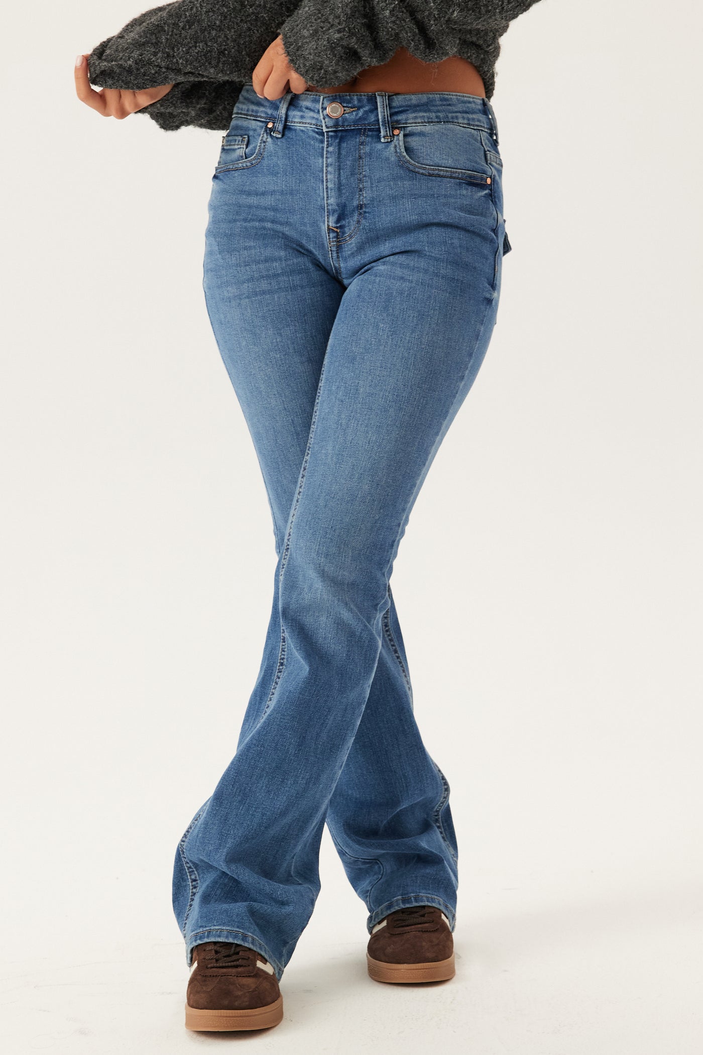 Vero moda - VERO MODA - Vmflash Mr Flared Pocket Jns Medium Blue Denim