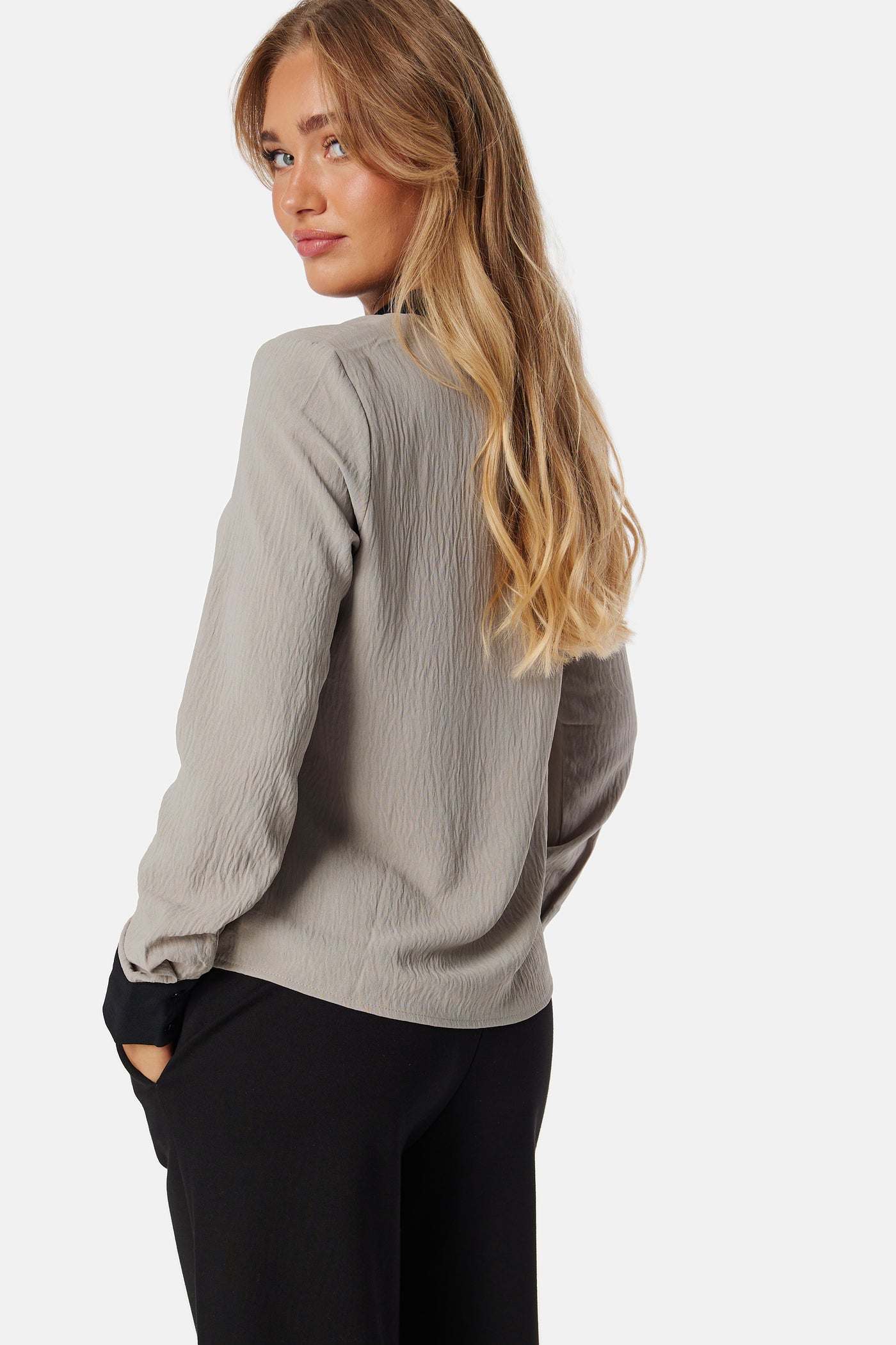 Vero moda - VERO MODA - Vmwigga L/S CONTRAST TOP Moon Rock Detail:Black ...