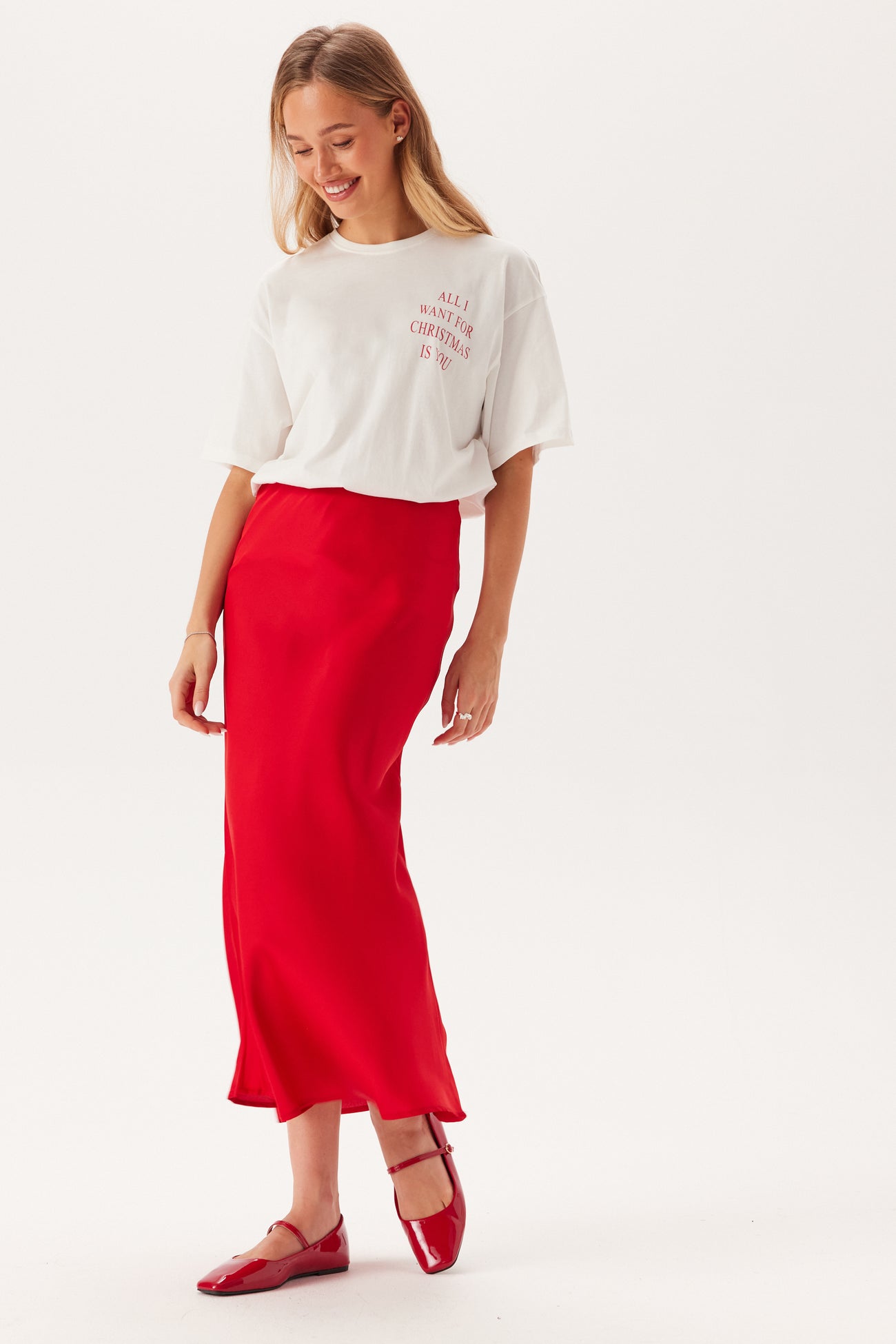 Vila - VILA - Viellette Hw Midi Skirt Barbados Cherry