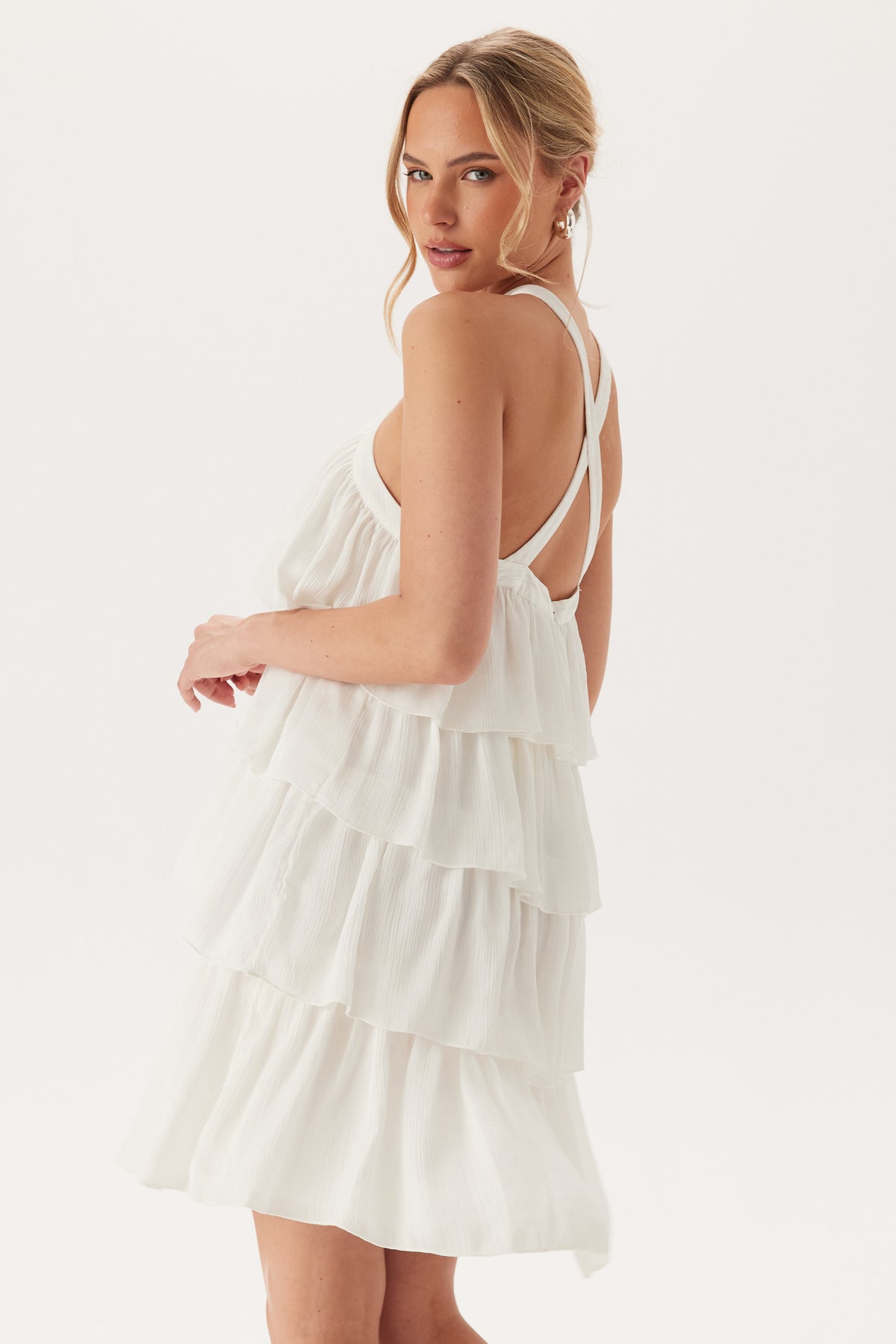 Vila - VILA - Vifiluka H/N S/L SHORT DRESS S Cloud Dancer