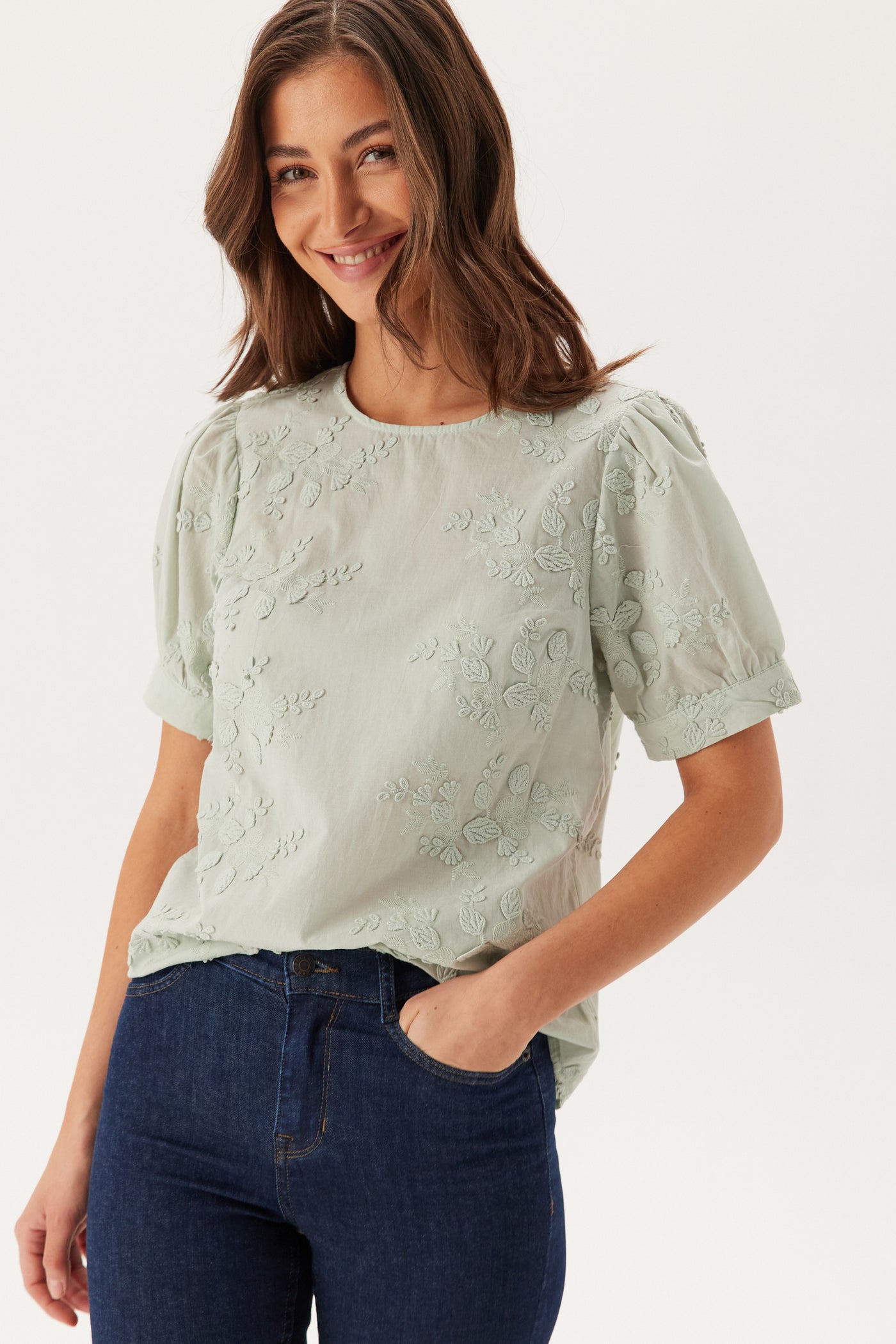 Vila - VILA - Visonja O-neck S/S TOP/LN TOP/ Silt Green