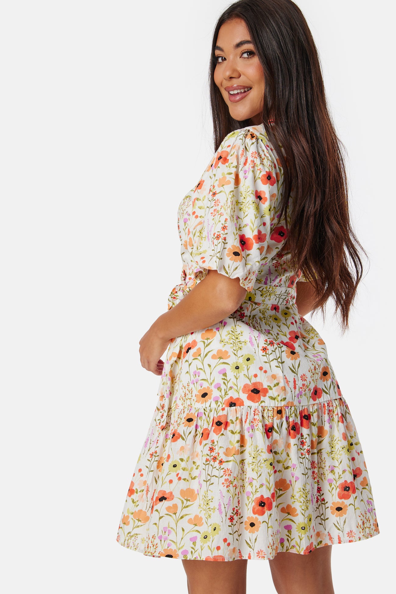 Yas - YAS - Yasfield 2/4 wrap dress White/Patterned